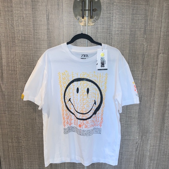 Zara | Tops | Zara Smiley Smiley Company Tshirt | Poshmark